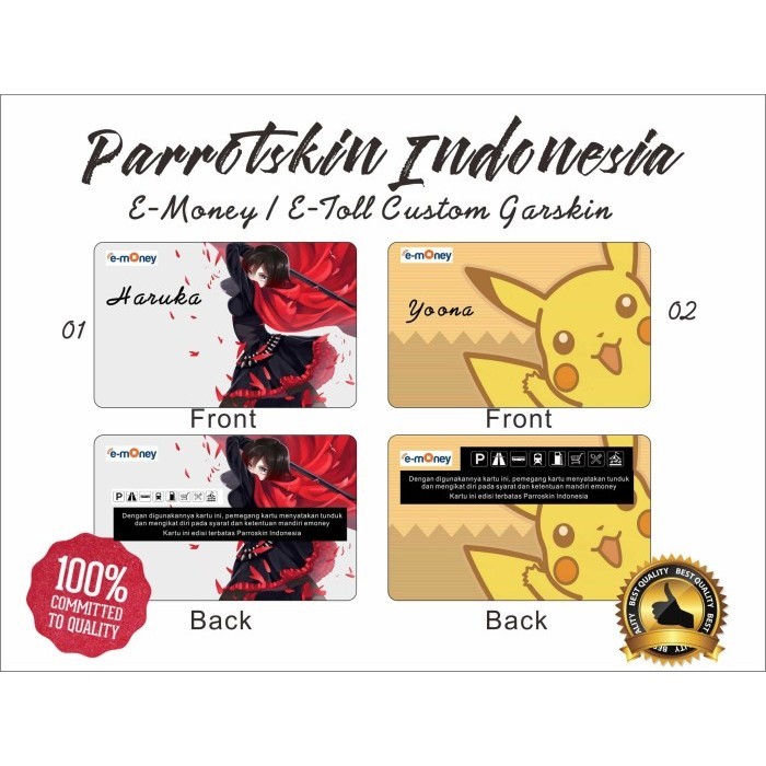 Jual Garskin Custom E-money Etoll Flazz card Anime Edition - by Levita ...