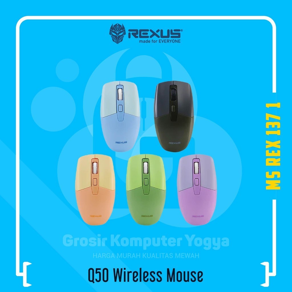 Jual Rexus Q50 1600 DPI Silent Click Office Wireless Mouse | Shopee ...