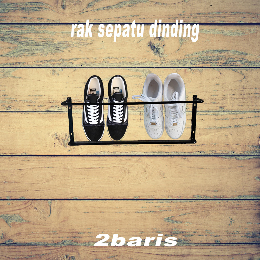 Jual Rak besi sepatu sandal 2 Baris tempel dinding | Besi Hanger rak ...