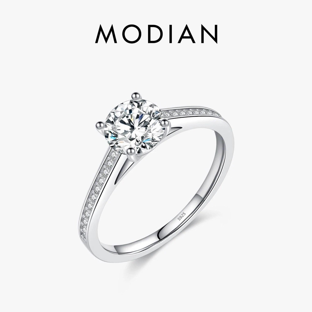 Jual MODIAN D Warna Lab Berlian 1CT Moissanite Cincin untuk Wanita 925 ...