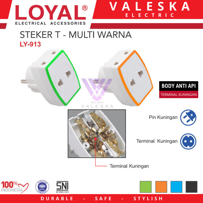 Jual LOYAL Steker T-Multi T Listrik Sambungan T LY-913 | Shopee Indonesia