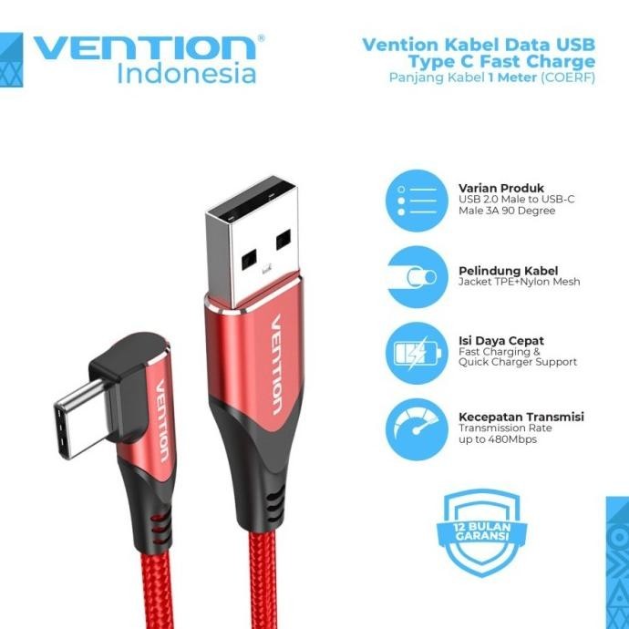 Jual Kabel Data HP USB Type C Fast Charge Android Vention COE-15 Model ...