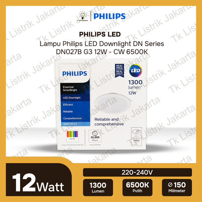 Jual PHILIPS LED Downlight DN027B G3 LED12 D150 12W | Shopee Indonesia