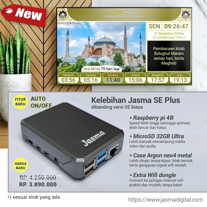 Jual Papan informasi masjid - Jam sholat digital TV - Jasma masjid digital | Shopee Indonesia