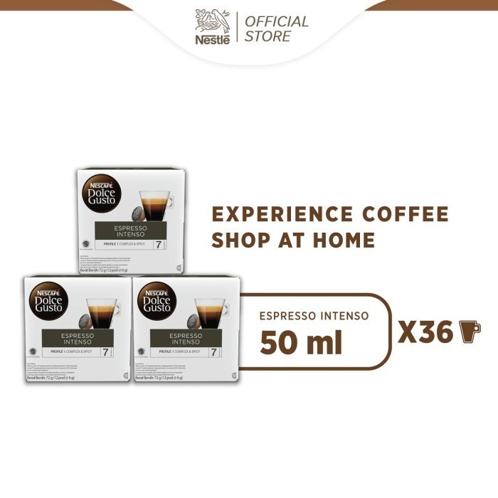 Jual Nescaf Dolce Gusto Espresso Intenso 3 Box (36 Kapsul = 36 Gelas) | Shopee Indonesia