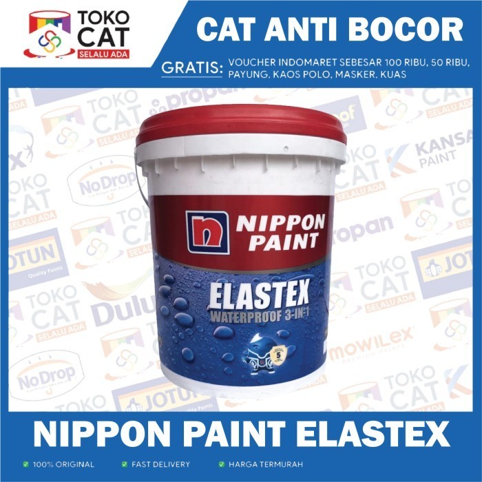 Jual CAT ANTI BOCOR | NIPPON ELASTEX UKURAN 20 KG | KEMASAN PAIL | Shopee Indonesia