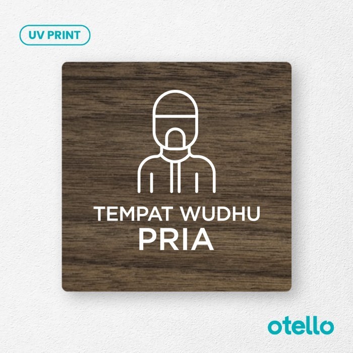 Jual Signage Tempat Wudhu Pria Sign Board Kayu Wooden Papan Musholla ...