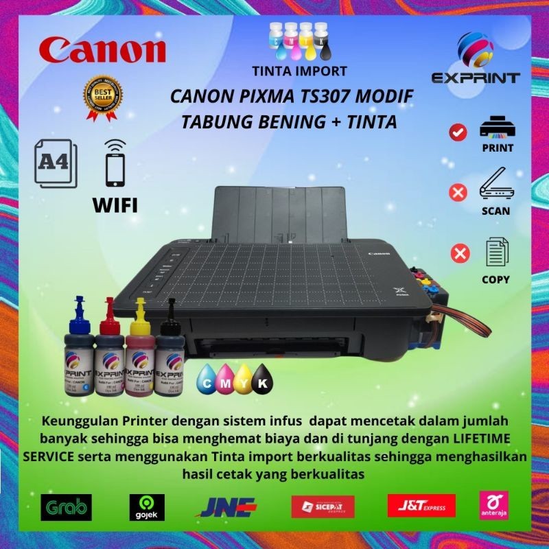 Jual PRINTER CANON PIXMA TS307 WIRELESS +INFUS | Shopee Indonesia