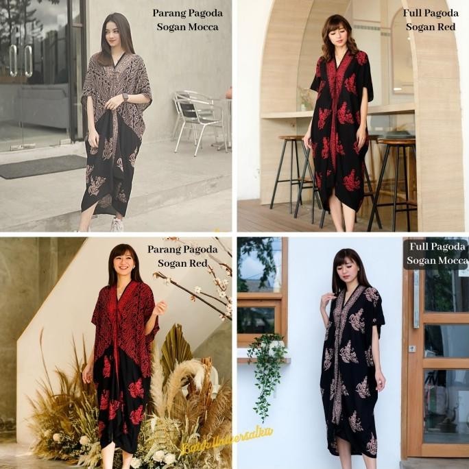 Jual Kaftan dress batik cap modern tradisional - Parang mix Pagoda TK ...