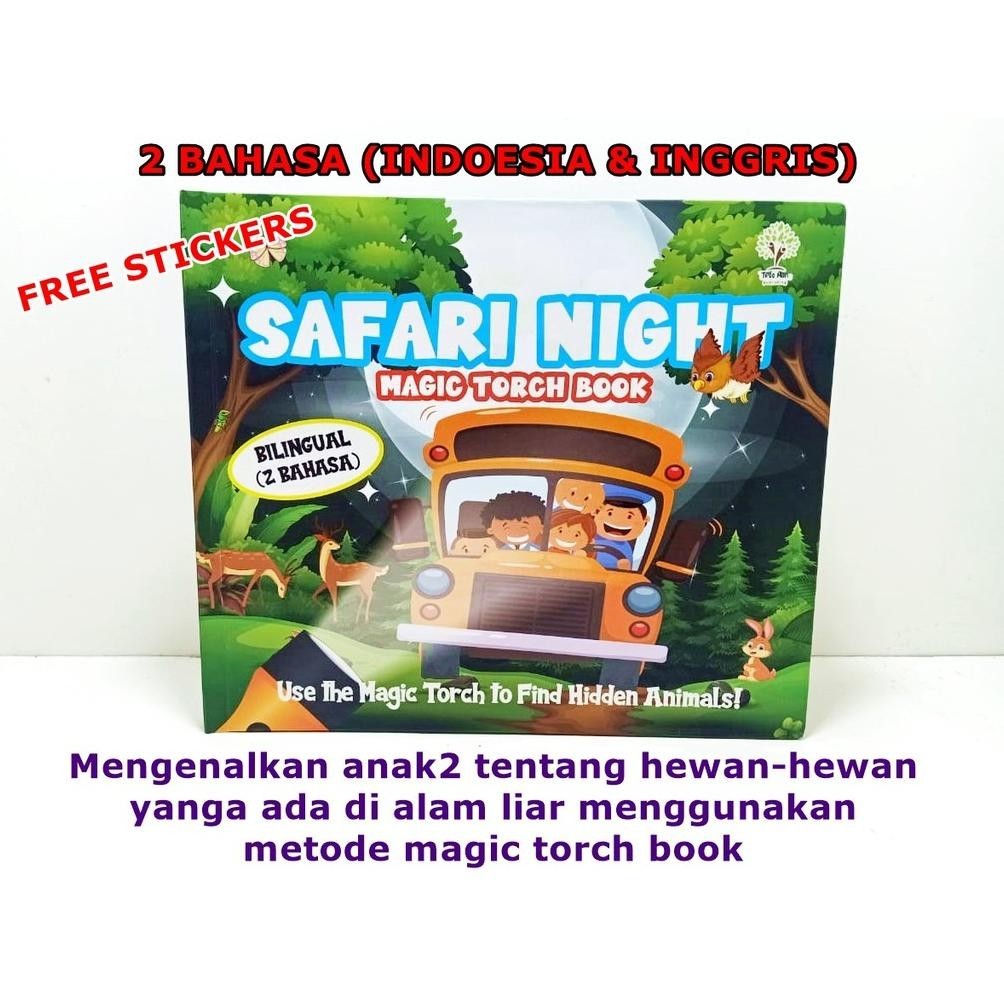 Jual Magic Torch Book Safari Night / Buku cerita anak dengan 2 bahasa ...