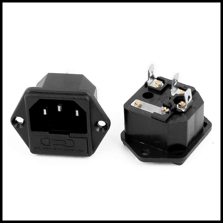Jual TERMURAH AC 250V 15A IEC320 C14 MALE POWER CORD INLET SOCKET WITH ...