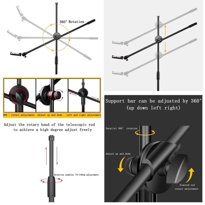 Jual TRIPOD VIDEO STAND BOOM ARM FLAT LAY HANDPHONE HP OVERHEAD ROTARY ...