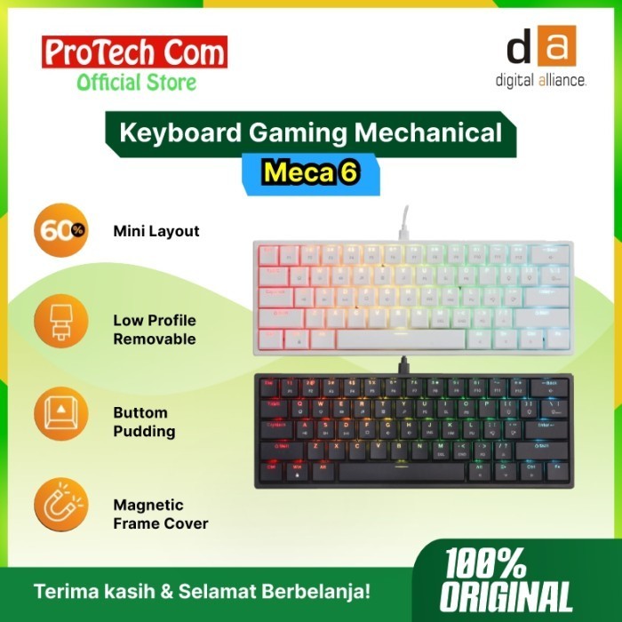 Jual Ready Keyboard Gaming Digital Alliance 60% RGB Low Profile Mechanical Meca 6 | Shopee Indonesia