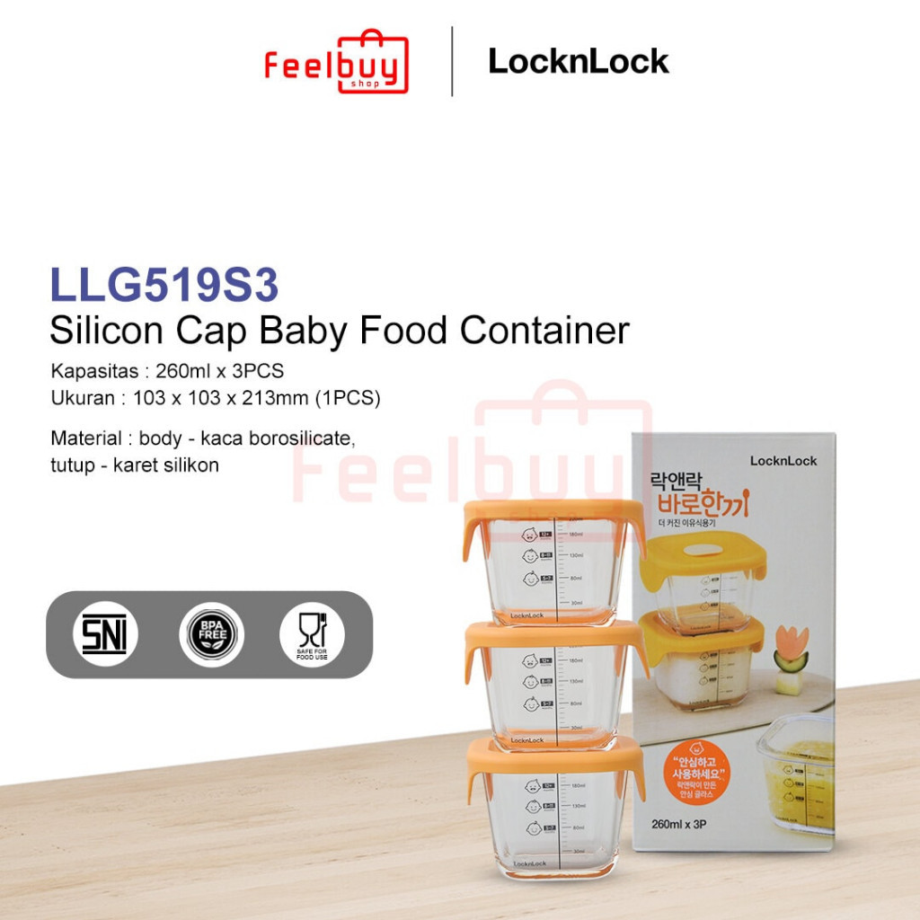 Jual LocknLock Silicon Cap Baby Food Container - Lock n Lock LLG519S3 ...