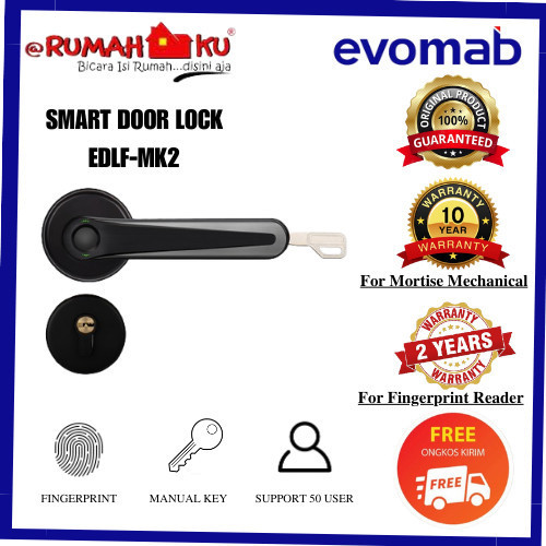 Jual Evomab Smart Door Lock Handle Pintu Rumah Digital Fingerprint Edlf ...