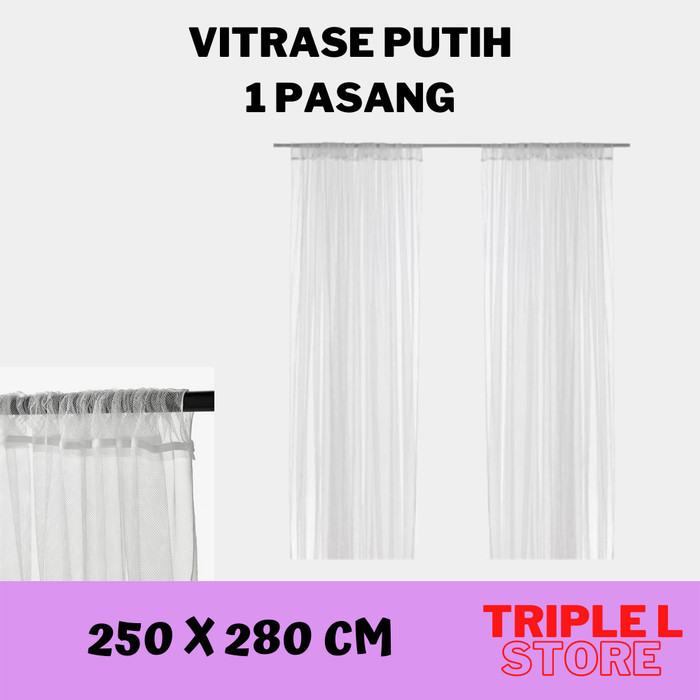 Jual Vitrase Gorden Jendela Jaring Polos 1 Pasang 250 X 280 Cm | Shopee ...