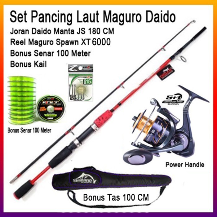 Jual Ready Set Pancing laut Maguro dan Joran daido 180CM Original ...