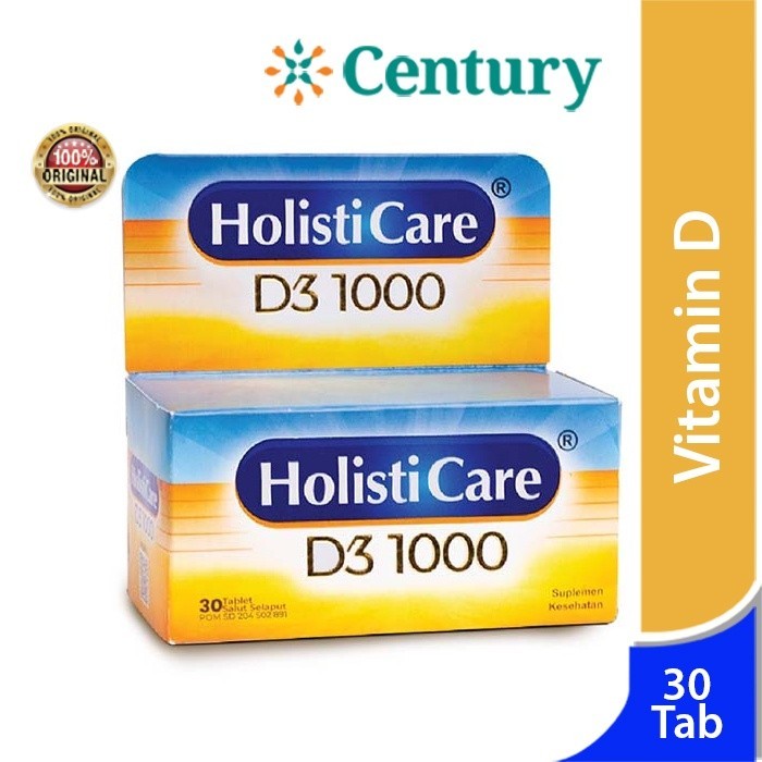 Jual Holisticare D3 1000 IU 1 botol isi 30 Tablet/Vitamin D/Daya Tahan Tubuh/Imunitas/Suplemen ...