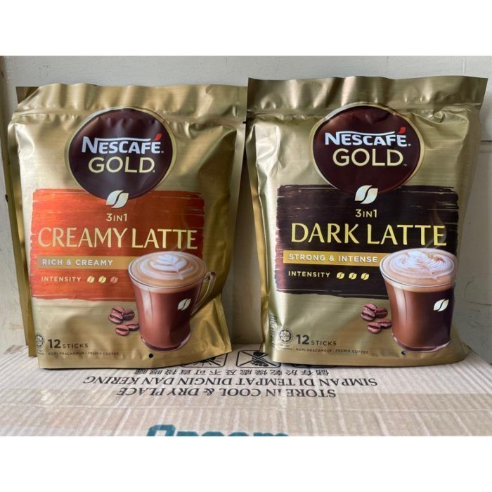 Jual nescafe gold 3in1 dark latte / creamy latte 12sachets K02 | Shopee ...
