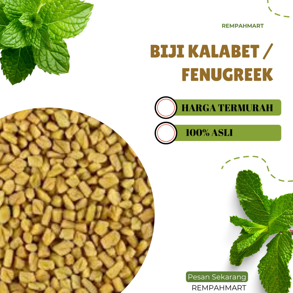 Jual 50g 100g Fenugreek biji Klabet Alami / Biji Methi Seeds Halba ...
