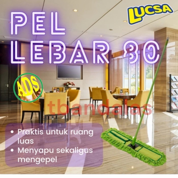 Jual Lucsa Lebar 80Cm Alat Pel Sapu Lantai Lobby Dust Mop | Shopee ...