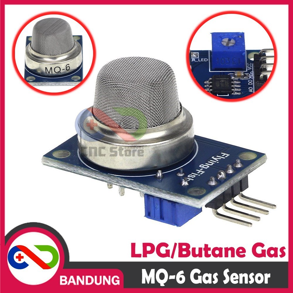 Jual MQ-6 MQ6 LPG LNG BUTANE GAS SENSOR MODULE FOR ARDUINO UNO MEGA ...