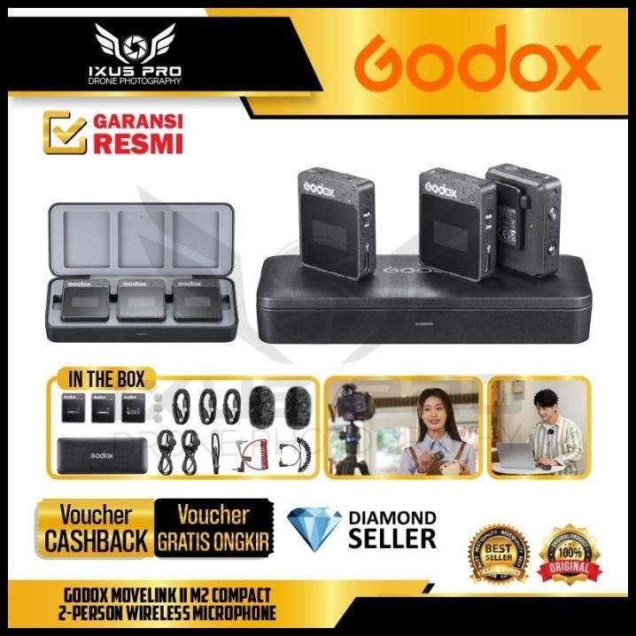 Jual Godox Movelink Ii M2 Compact 2-Person Wireless Microphone | Shopee ...