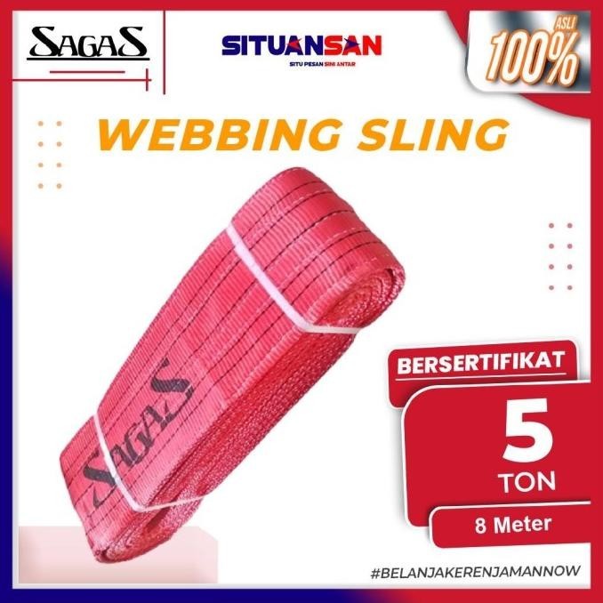 Jual HARGA DISC - webbing sling sling kain 5 Ton x 8 Meter SAGAS ...