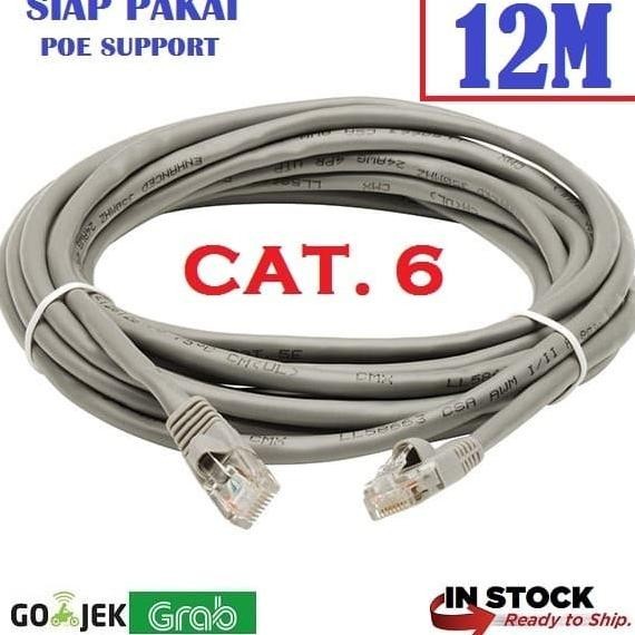 Jual CAT6 12M Kabel LAN 12Meter Cable Cat 6 UTP 12 Meter Siap Pakai ...