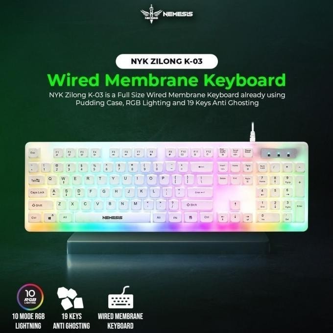 Jual ZILONG K-03 Keyboard Membrane Gaming Pudding Case Full RGB NYK ...