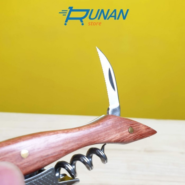 Jual Alat Pembuka Botol Wine Cork Opener Bartender Tools Kayu Corkscrew ...