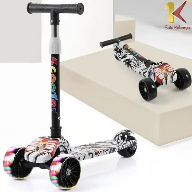 Jual Skuter Scooter Kickboard Roda 3 Nyala / Sekuter Otoped Anak Mainan ...