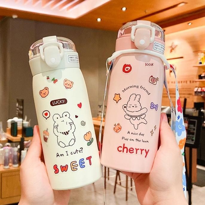 Jual TweedyToys - Termos Air Anak Korea Bertali 350ml / Botol Minum ...