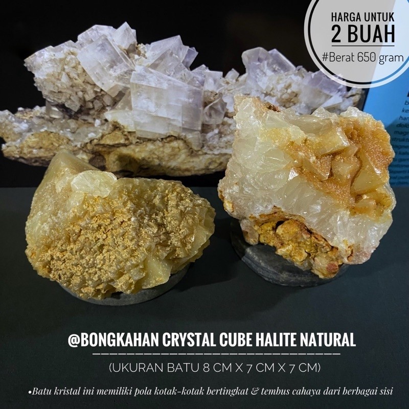 Jual Bongkahan Crystal Cube Halite Natural L2 atau Batu Kristal Halit ...