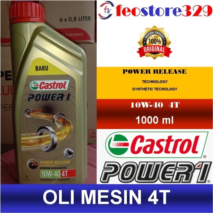 Jual Oli Motor Castrol Power 1 10W40 4T Power Release 1000Ml Synthetic ...