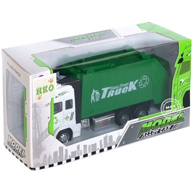 Jual Mainan Diecast Mobil Metal Garbage Truck Truk Sampah Pull Back ...