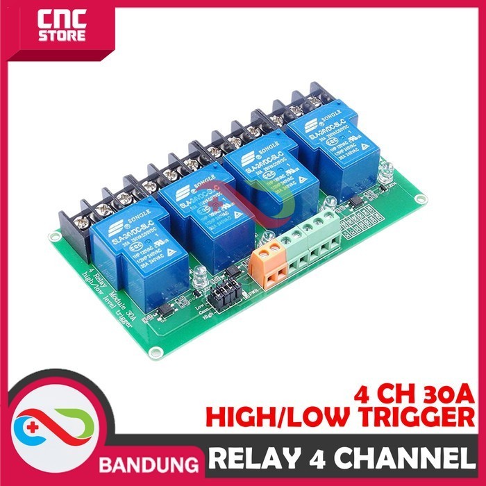 Jual Relay Module 5V 4 Channel 4Ch 30A Optocoupler Isolation | Shopee ...