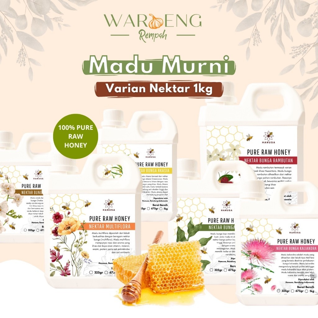 Jual Hanusa - 1kg Madu Murni Varian Raw Honey Asli / Waroeng Rempah ...