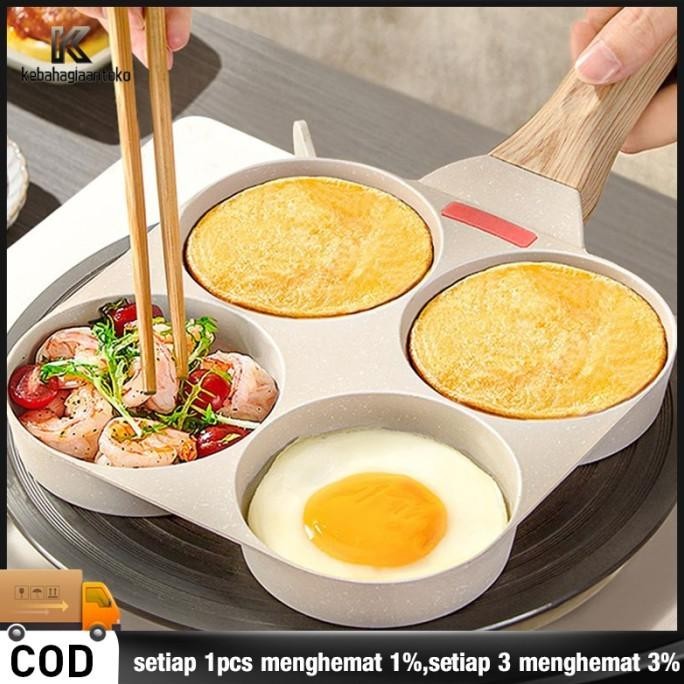 Jual 4 Lubang Non Stick Egg Frying Pan Wajan Teflon Telur Anti Lengket ...