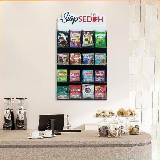 Jual [New] Rak Kopi Sachet Display Siap Seduh Hanging 16 Kotak Acrylic ...