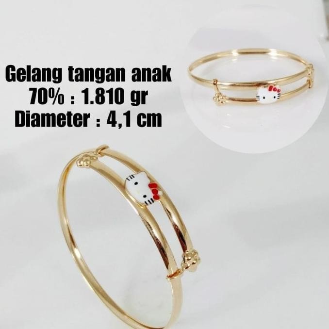 Jual [Baru] Gelang Tangan Anak Emas / Mas Kuning 70% Berat 1.810 Gram ...