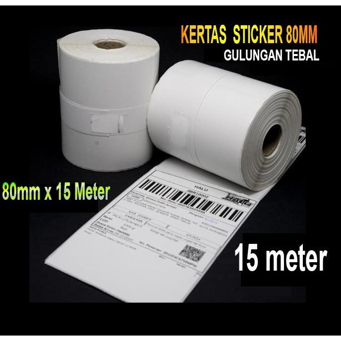 Jual Kertas Stiker Label Printer Thermal 80x50mm Continuous 80 x 50mm ...