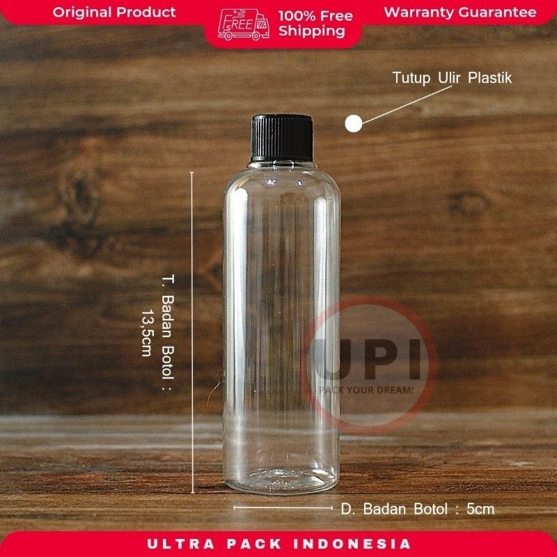 Jual KEMASAN MINUMAN BOTOL FOOD GRADE - BOTOL PET BR 250ML CLEAR + TUTUP PLASTIK ULIR PUTIH ...