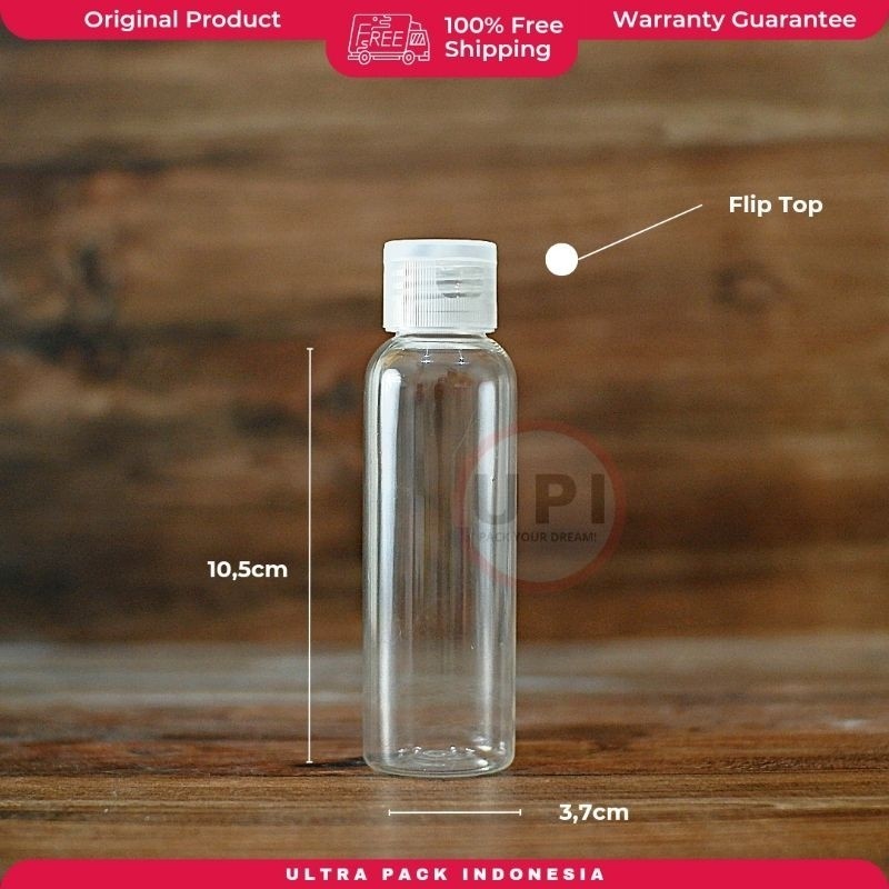 Jual KEMASAN BOTOL FLIPTOP ISI ULANG - BOTOL PET BR 100ML CLEAR + FLIP ...
