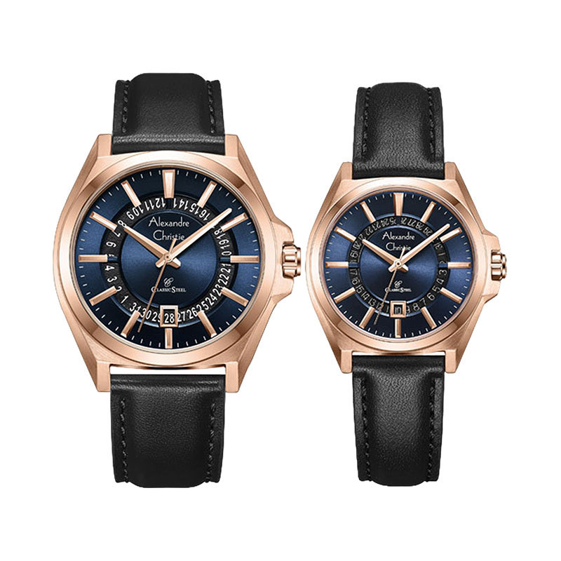 Jual Jam Tangan Couple Alexandre Christie Classic Steel AC 8696 LRGBU ...