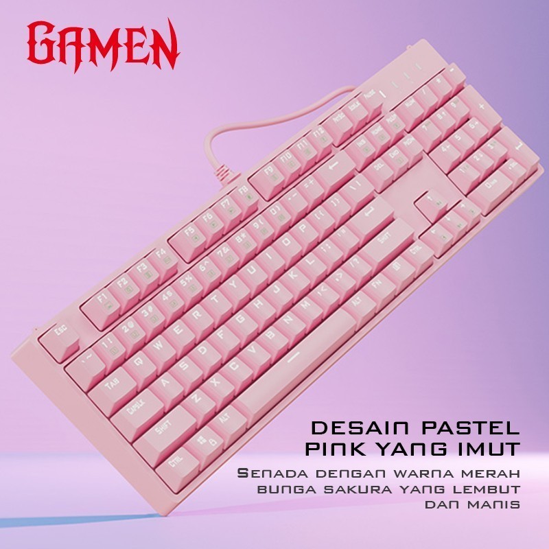 Jual GAMEN Titan Pink Edition Original - Mechanical Keyboard | Shopee ...