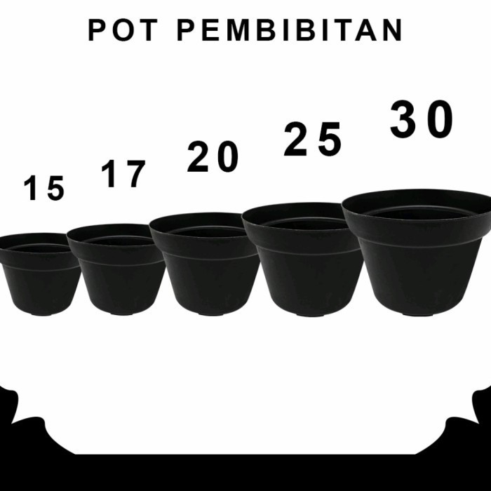 Jual SALE!! POT BUNGA TANAMAN HITAM POLOS UKURAN 30 | Shopee Indonesia