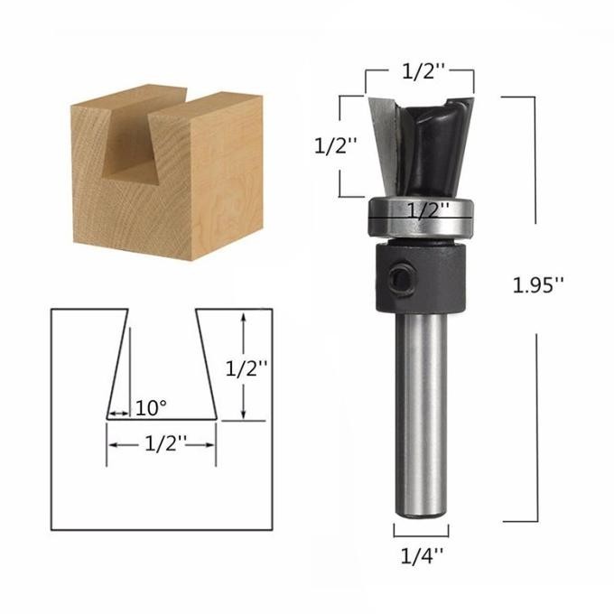 Jual Mata Profil Dovetail 1/2" Shank 1/4" 10 Bearing Router Joint Bits ...