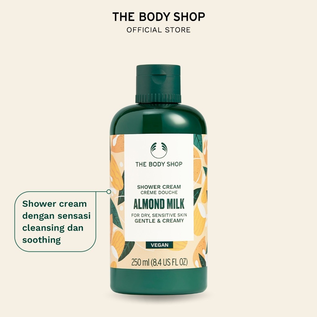 Jual The Body Shop Almond Milk Shower Cream Shower Gel 250Ml | Shopee ...