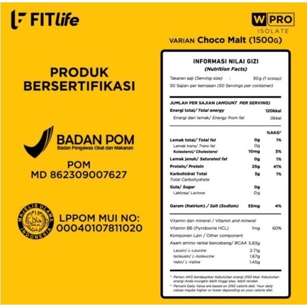 Jual Whey Isolate Fitlife Wpro Iso Wheypro Isolate 3,3 Lbs - 50 Serving ...